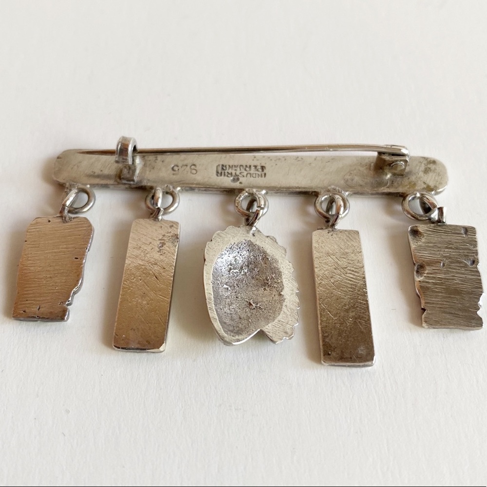 Vintage Tribal Sterling Silver Brooch Industria Perua… - Gem
